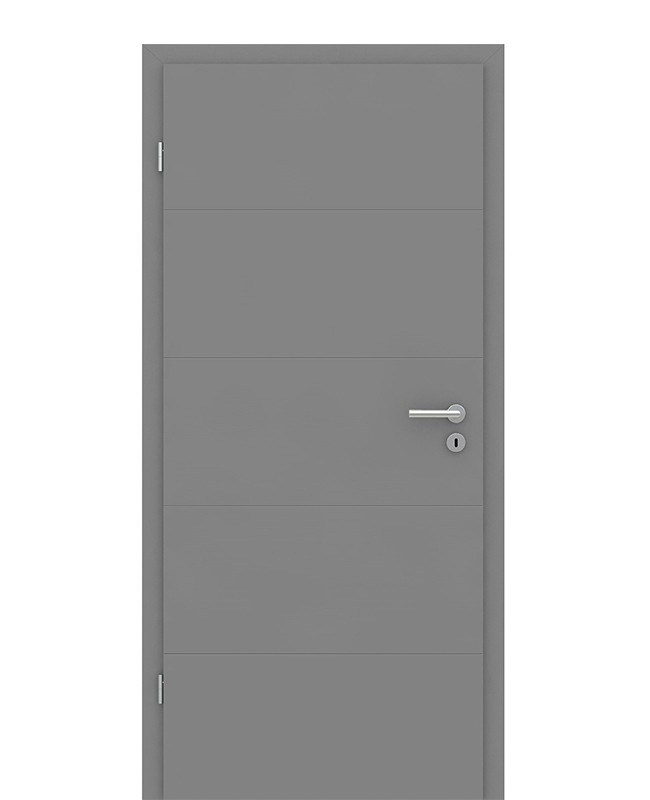 Innentür Grau 4-Streifen quer mit 60mm-DK Zarge